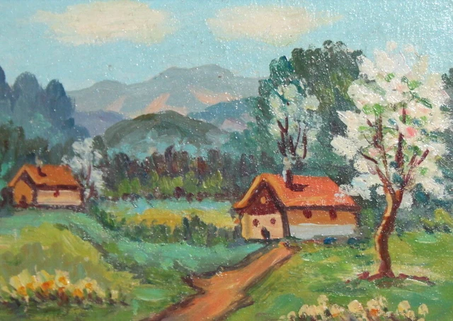 TABLEAU ANCIEN HUILE paysage impressionniste EUR 122,96 - PicClick FR