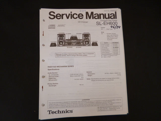 ORIGINAL SERVICE MANUAL Schaltplan Technics SJ-HDA710 EUR 12,50 - PicClick DE