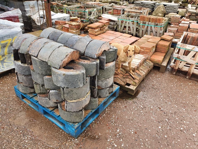 RECLAIMED VICTORIAN BLUE half round wall coping 14 inch toppers 15.2 ...