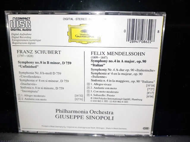 SINOPOLI*DG ALL SILVER W.g 1984*Schumann/Mendelssohn Symphonies*No Ifpi ...