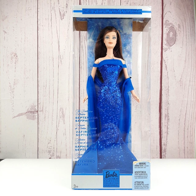 MATTEL BARBIE BIRTHSTONE Collection September Sapphire Brunette Doll # ...