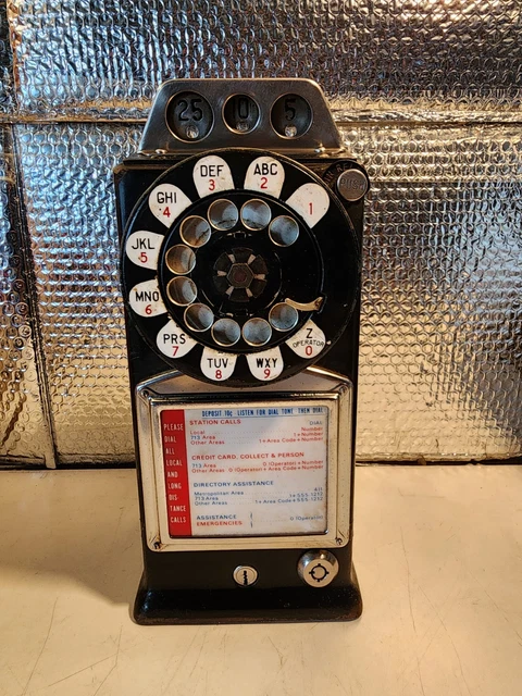 WESTERN ELECTRIC 233G Payphone Rotary Phone 3 Coin Slot As Is Vtg Bell ...