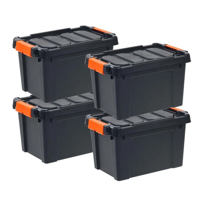 20 QT (5 gal.) Heavy-Duty Plastic Storage Tote Boxes Containers ...