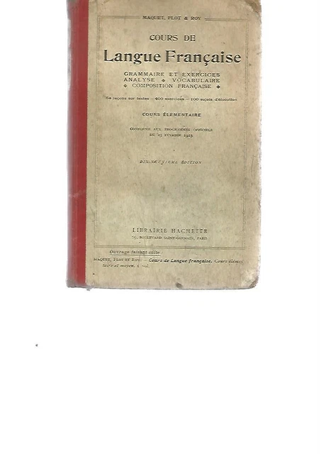 FRANCAIS - COURS De Langue Francaise - Grammaire & Exercices - Analyse ...