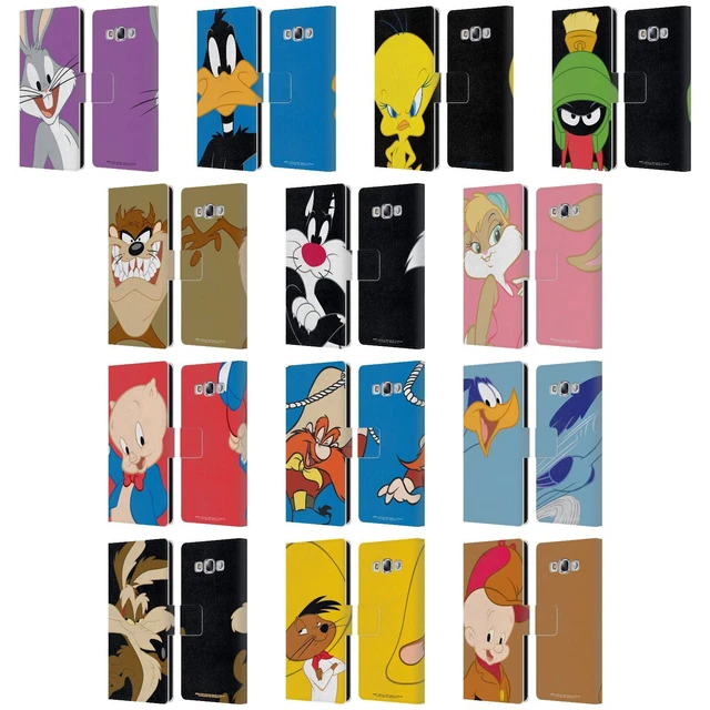 OFFICIAL LOONEY TUNES Characters Leather Book Wallet Case For Samsung ...