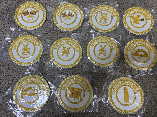 MASONIC WEST LANCASHIRE Craft Provincial Apron Badges £15.00 - PicClick UK