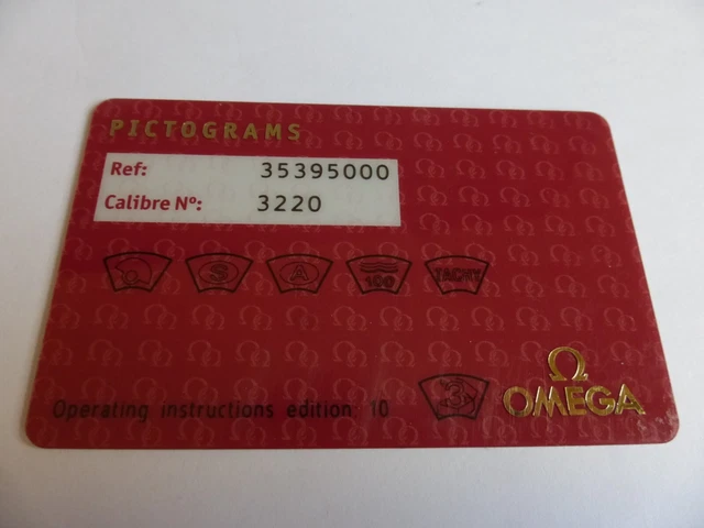 OMEGA PICTOGRAM CARD 3539.50.00 - Cal.3220 - 39mm SPEEDMASTER £39.00 ...