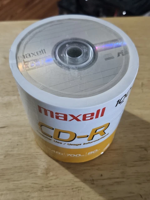 NOS SEALED MAXELL 100 Pack CD-R Recordable Disc 700MB/80Min 48x $19.54 ...