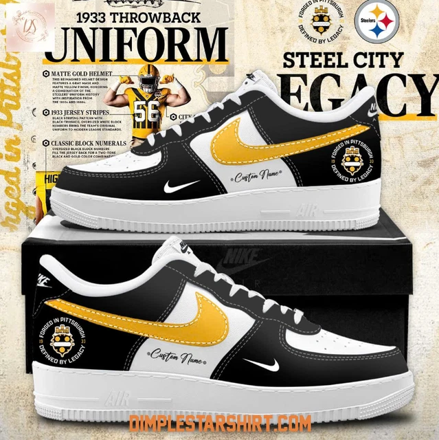 CUSTOM PITTSBURGH STEELER 1933 Throwback Game Air Force 1 Shoes £89.80 ...