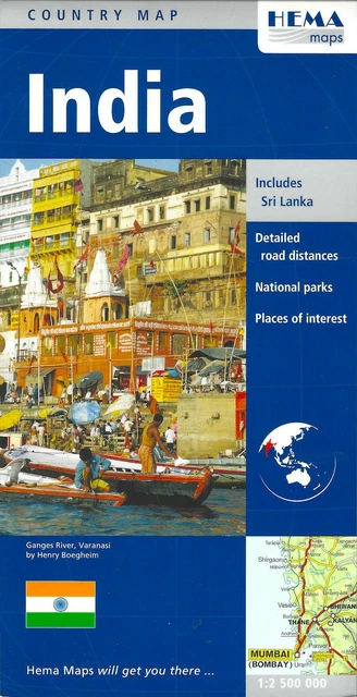 CARTE DE L'INDE, par HEMA Maps EUR 6,64 - PicClick FR