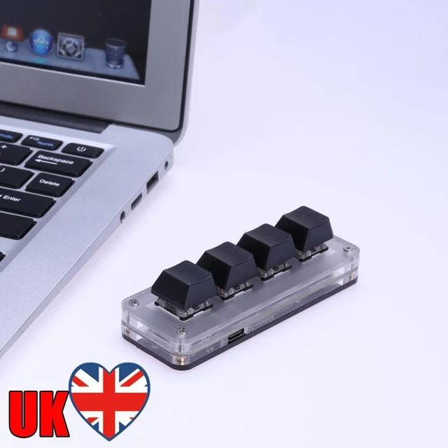 4 Key Programming Macro Custom Knob Keyboard Rgb Hotswap Macropad Black 4 Keys £12 83 Picclick Uk