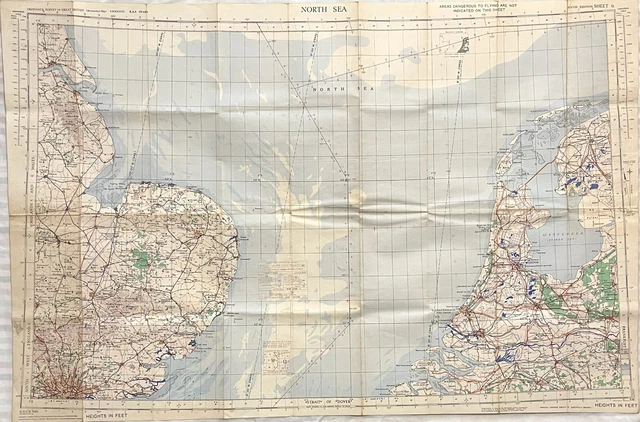 WW2 VINTAGE RAF Map North Sea Sheet 6 April 1944 (A1) £10.50 - PicClick UK