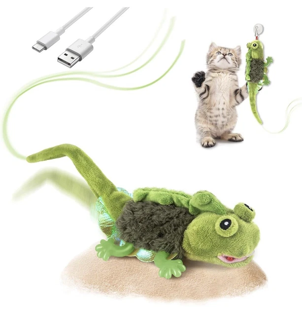 MIGIPAWS CAT TOYS, Touch Activated Flapping Chirping Lizard Kitten Toy ...
