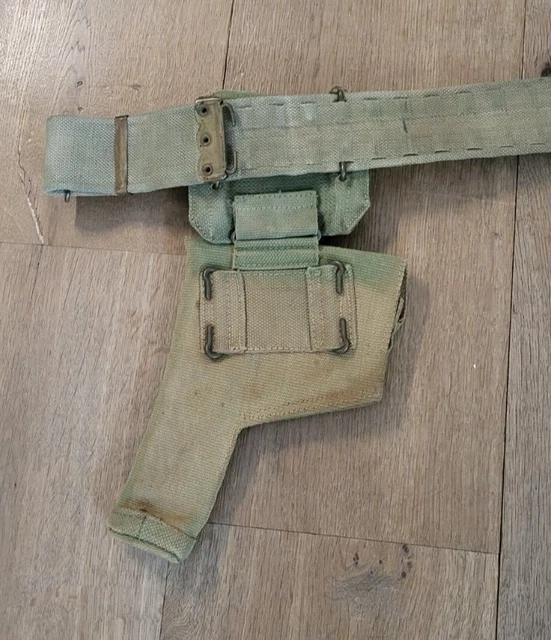 WW2 BRITISH ORGINAL webley revolver pistol holster webbing belt. £50.00 ...