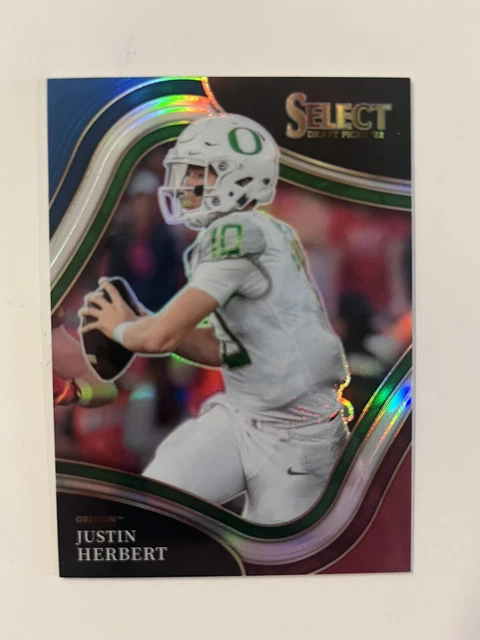 JUSTIN HERBERT 2022 Select Draft Picks niveau tricolore Prizm SP #/199 ...