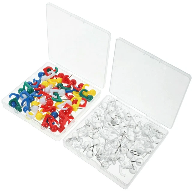 2 BOXES STICK Pin Shaped Thumbtacks for Cork Board Push Pins Wall ...