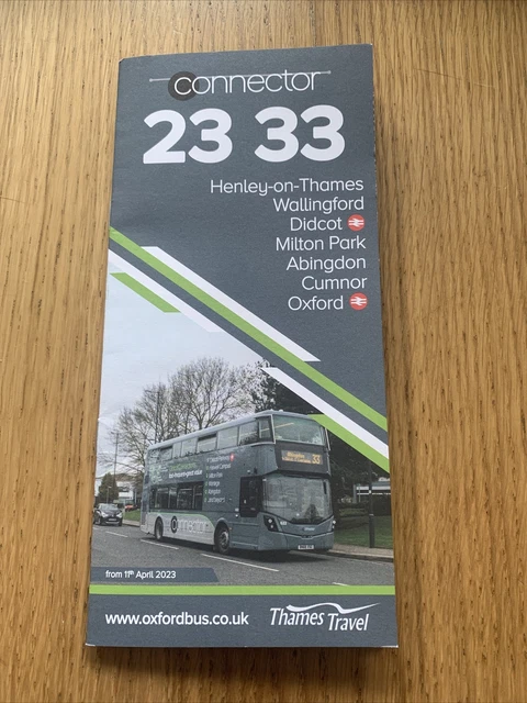 THAMES TRAVEL: BUS timetable leaflet for Connector routes 23/33 Apr ...