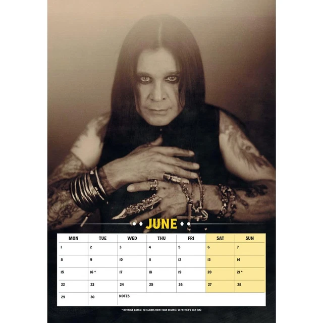 2026 CALENDAR OZZY OSBOURNE MONTH to VIEW A3 WALL CALENDAR OFFICIAL ...