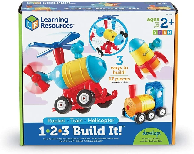LEARNING RESOURCES 1-2-3 Build It Rocket Train Helicopter £24.78 ...