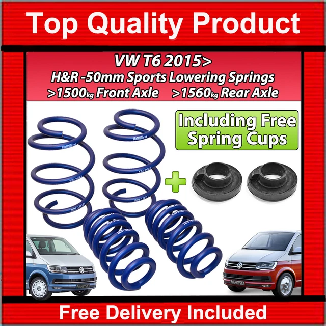 FOR VW T6 Transporter Caravelle 15-19 H&R Lowering Sports Springs Kit ...