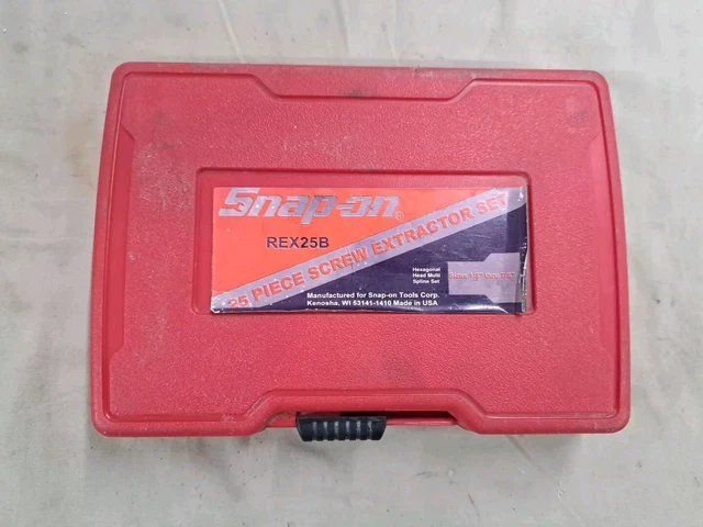 SNAP-ON REX25B 25 PC Screw Extractor Set Hex head Multi Spline 1/8" - 7 ...
