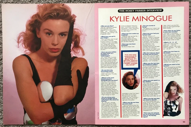 KYLIE MINOGUE - 1990 Full page magazine annual poster £3.95 - PicClick UK