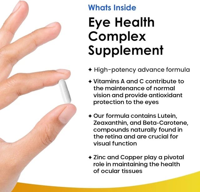 EYE HEALTH COMPLEX - Lutein & Zeaxanthin Eyes Supplement + Vitamins A ...