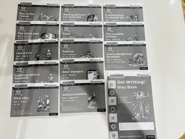 READ WRITE INC English Phonics Story Book Set 7 grey stories 1-13 Plus ...