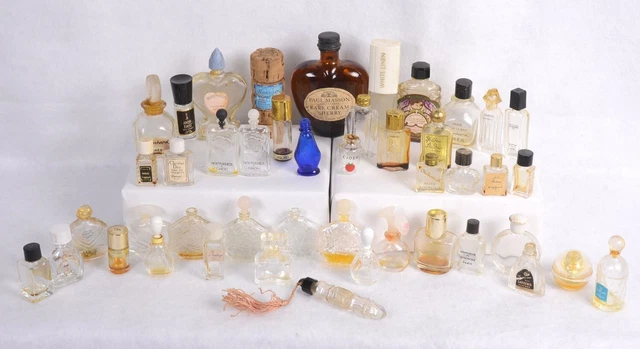 (46) VINTAGE MIXED Empty PERFUME Bottles: DIOR CoCo Channel MICHEL 1"H ...