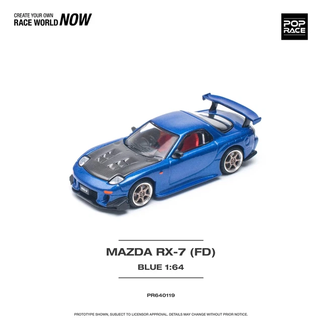 1:64 MAZDA RX-7 (FD3S) RE-AMEMIYA Widebody -- Metallic Blue -- Pop Race $32.99 - PicClick AU