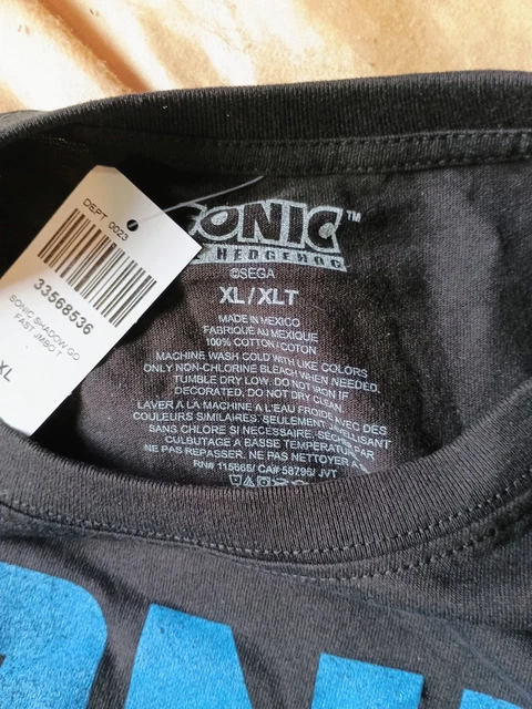 RARE NEW GO Fast Sonic The Hedgehog Sonic & Shadow Duo Slogan Mens XL ...