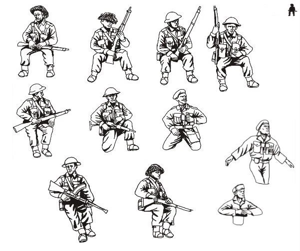 HAT 1/72 SCALE WWII British Tank Riders & Crew - Contains 1 Sprue ...