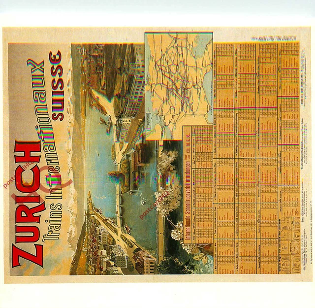 CARTE POSTALE PHOTO, Zurich, 1900 poster design (repro) [Photoglob] EUR 3,23 - PicClick FR