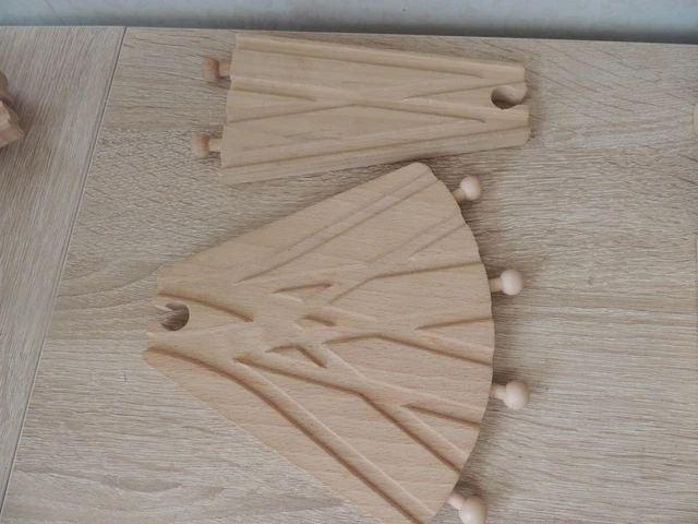 2- JUNCTIONS FOR Wooden Train / Railway Track Set ( Fits Brio Thomas ...
