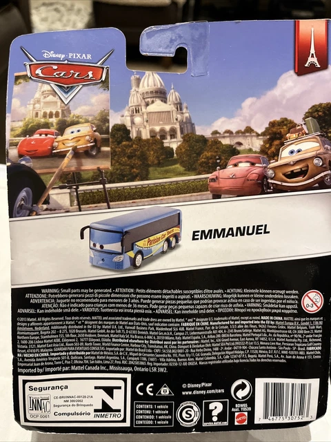 DISNEY PIXAR CARS 2 Deluxe Emmanuel tour bus 1:55 pressofuso nuovo in ...