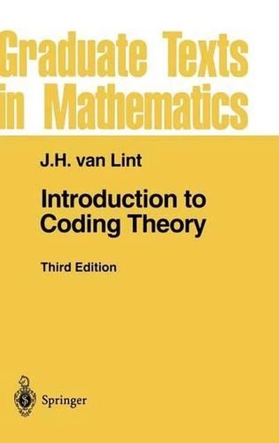 INTRODUCTION TO CODING Theory by J.H. van Lint (English) Hardcover Book ...