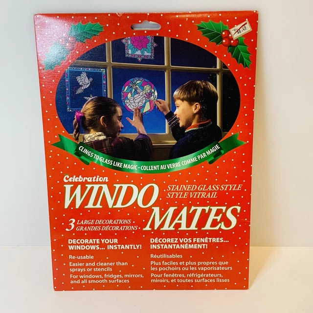 VINTAGE CELEBRATION WINDOMATE Stained Glass Style Christmas Window ...