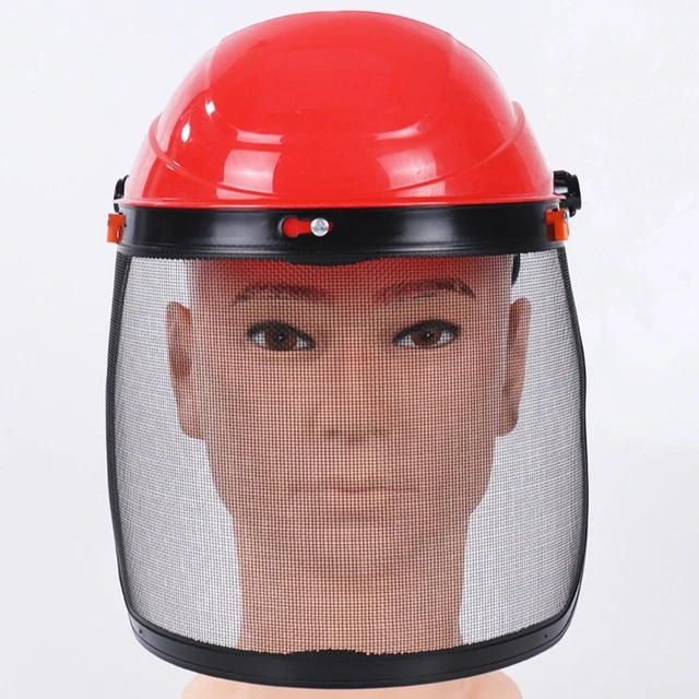 ADJUSTABLE MESH FACE Shield Metal Mesh Safety Helmet Landscape Work EUR ...