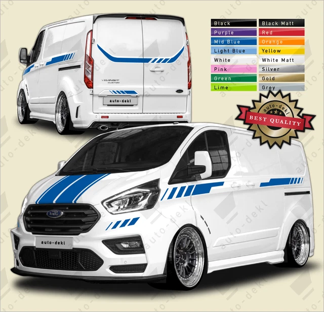DECALS FOR FORD Transit Custom L1 SWB Side Stripes Stickers Graphics ...