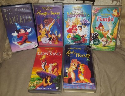 6 X CHILDREN'S Disney Classics VHS - Bambi, Fantasia, Beauty And The Beast, £14.99 - PicClick UK