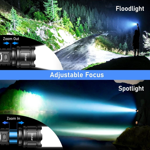 BLUKAR TORCH RECHARGEABLE, Ultra High Lumens Super Bright Flashlight ...