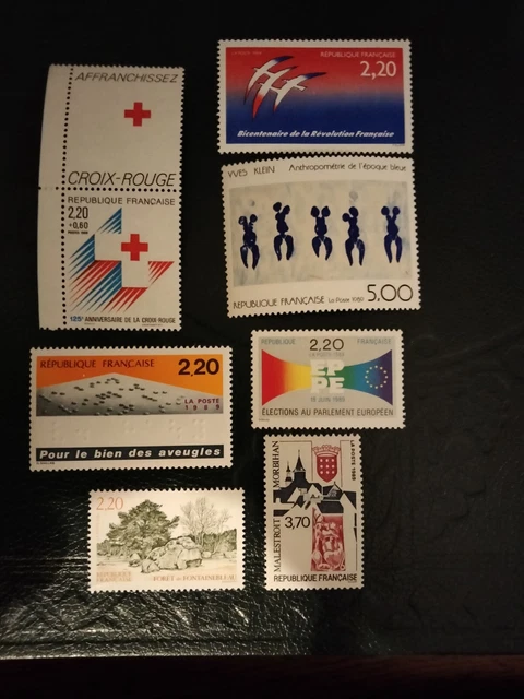 TIMBRES DE FRANCE, Neufs**,N2555a/2560/2561/2562/2572/2586/2588, Année 1988/89 EUR 2,50 ...