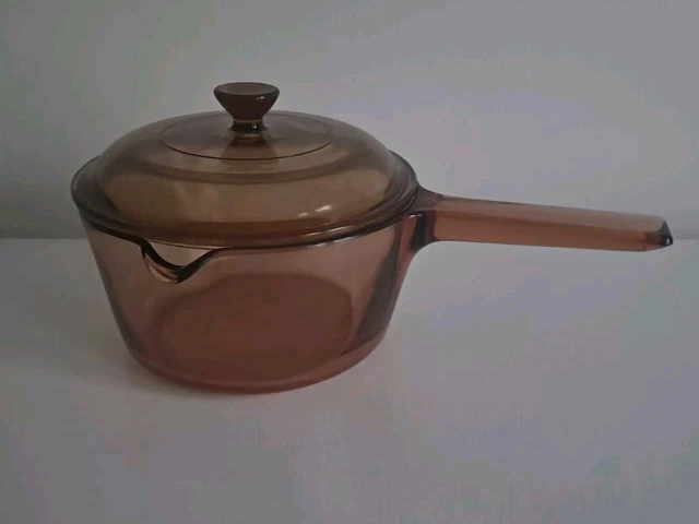 VINTAGE VISION CORNING Ware 1.5 Litre Pan With Lid £15.00 - PicClick UK