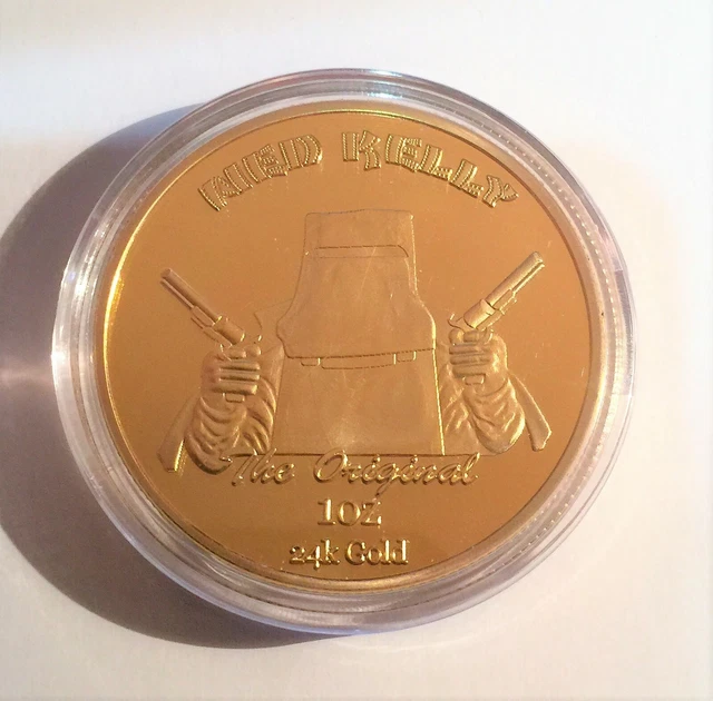 NED KELLY SUCH Is Life 1 Oz Coin, 24 k 999 Gold Gold Plated. Collect ...