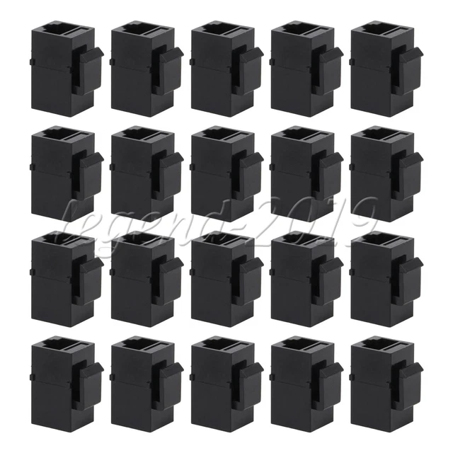 8P8C TELEPHONE LINE Straight Connector Cat6 RJ45 Module Coupler Black ...