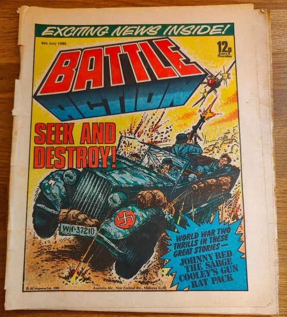 COMIC - VINTAGE Battle Action War Comic Dated 6th July 1980 UK Reading ...