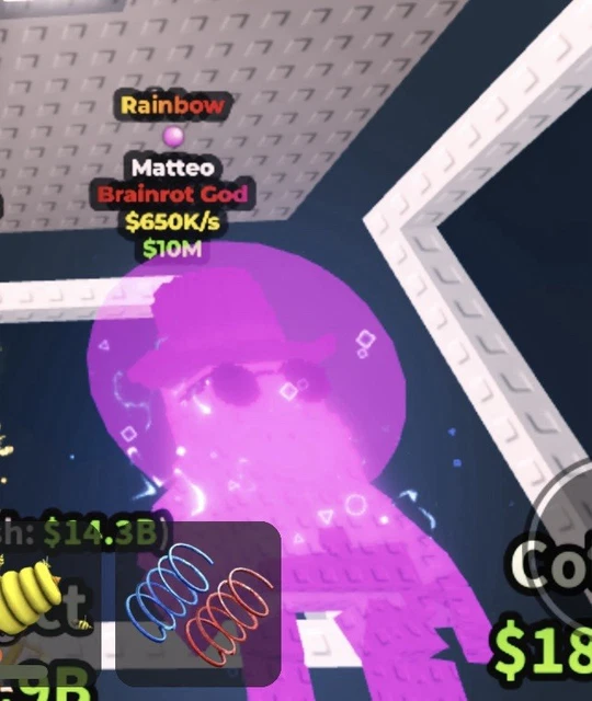STEAL A BRAINROT:BRAINROT God Matteo Rainbow Mutation, Bubblegum Trait ...