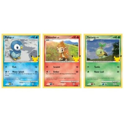 POKEMON 25TH ANNIVERSARY FIRST SINNOH PARTNER PACK 3x JUMBO OVERSIZED ...