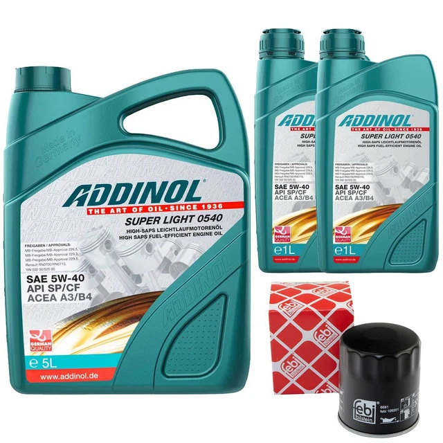 HUILE MOTEUR KIT Addinol 5W-40 Super Light 7 Litre + Filtre à pour Chrysler 300 EUR 71,95 ...