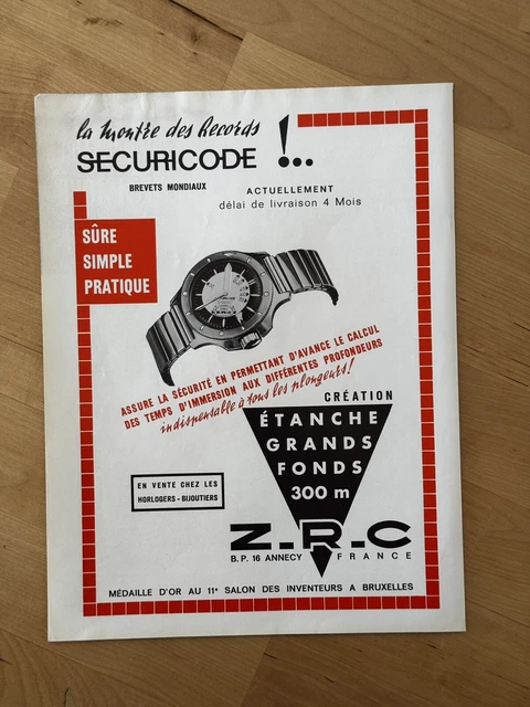 AFFICHE PUBLICITAIRE VINTAGE ZRC Securicode 1965-27x21 EUR 56,90 ...